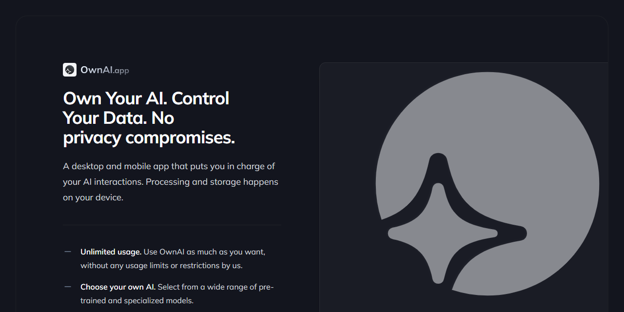 Own Your AI. Control Your Data. No privacy compromises. | Ownai.app